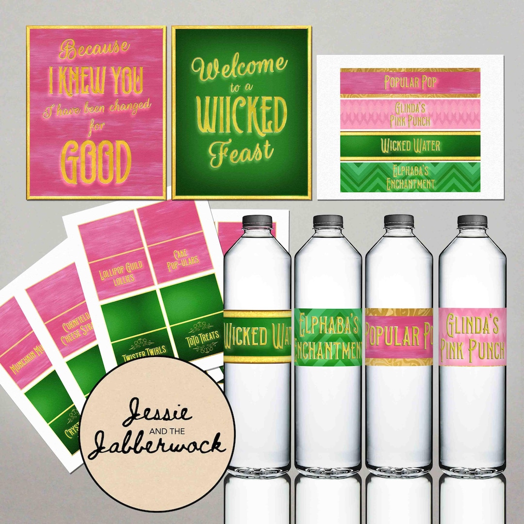 Wicked Wizard of Oz Party Food Water Bottle Labels Set | Food Tents ...