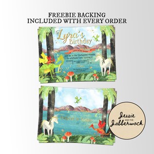 Magical Creatures Invite, Dragon and Unicorn Invitation, Enchanted ...