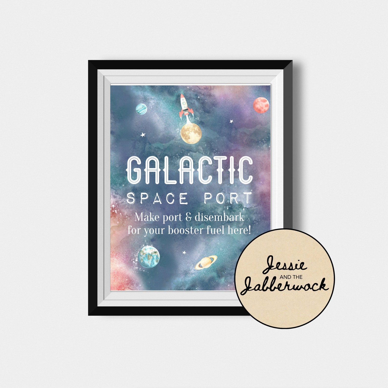 Galactic Space Planet Party Food Labels Set | Food Tents | Instant ...