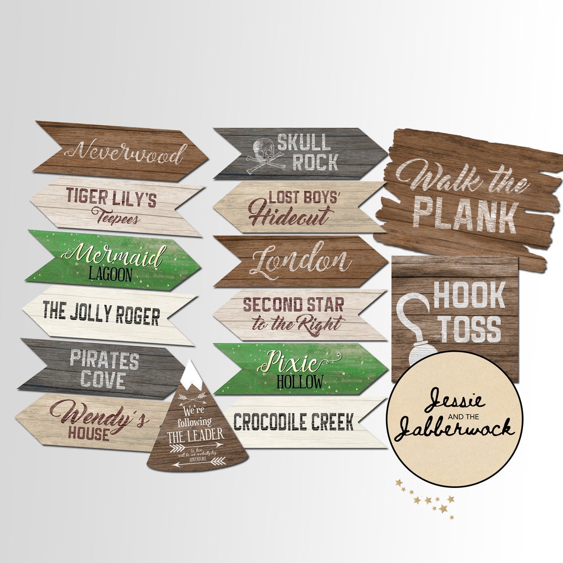 Neverland Directional Signs Party Pack Printables | Peter Pan ...