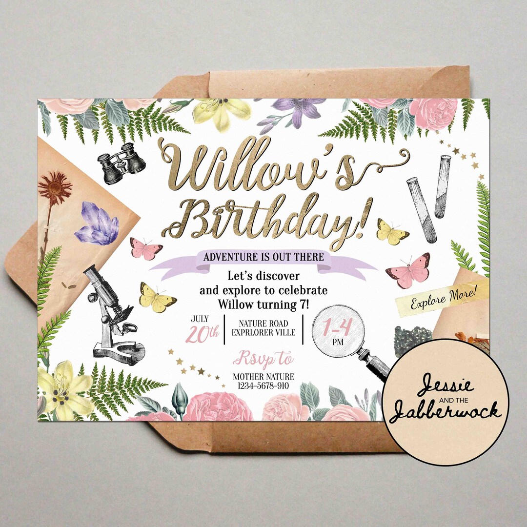 Nature Trail Invitation, Woodland Scavenger Hunt, Explorer Invite ...