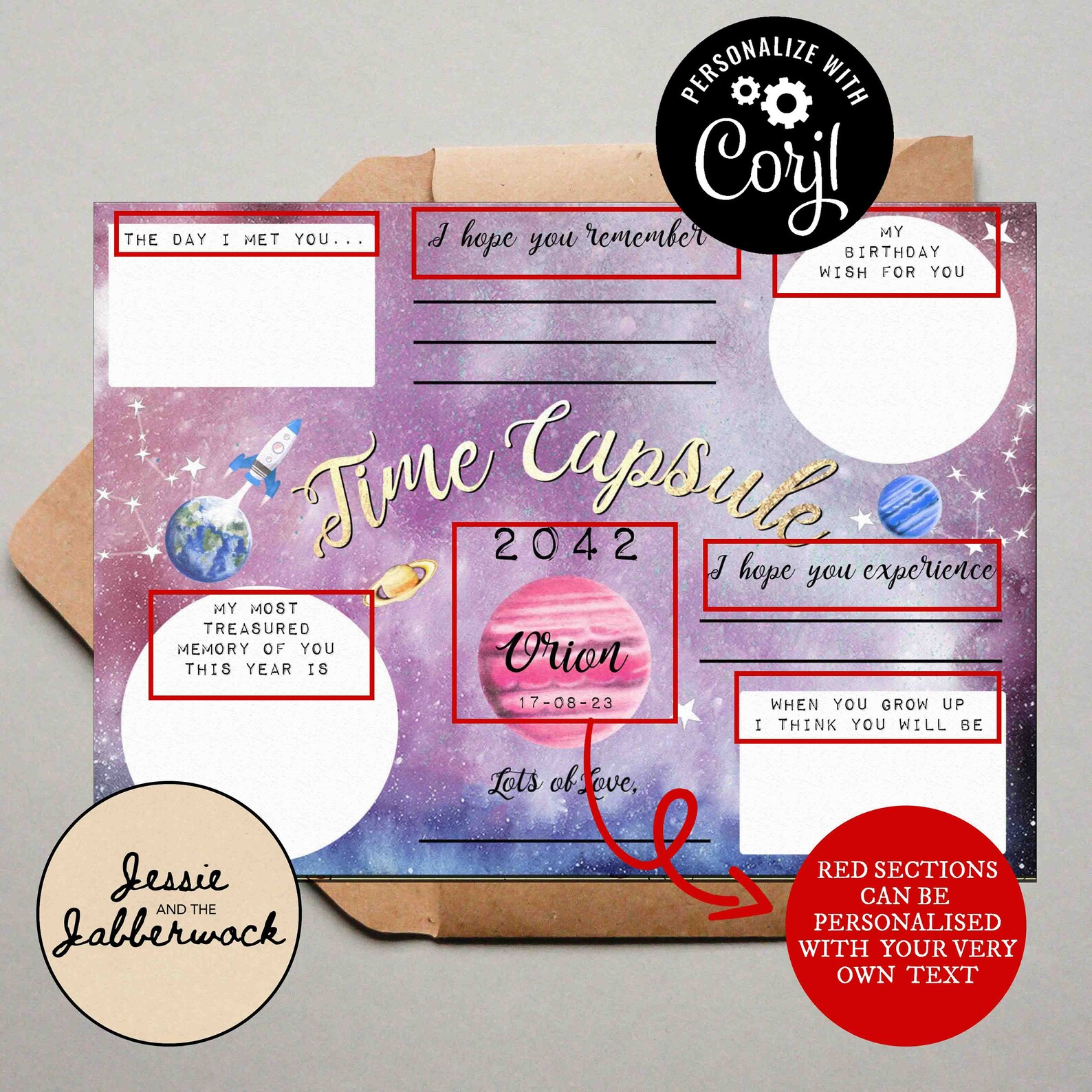 Purple Space Time Capsule Templates | Celestial Wish Notecards | Galaxy ...