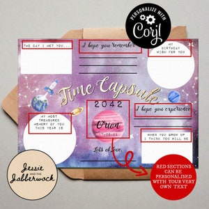 Purple Space Time Capsule Templates | Celestial Wish Notecards | Galaxy ...