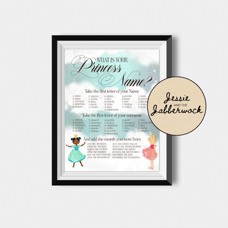What's Your Princess Name Printable Instant Download - Etsy
