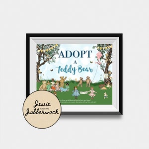 Adopt a Teddy Bear Sign & Certificate Party Pack Printable | Adopt a ...