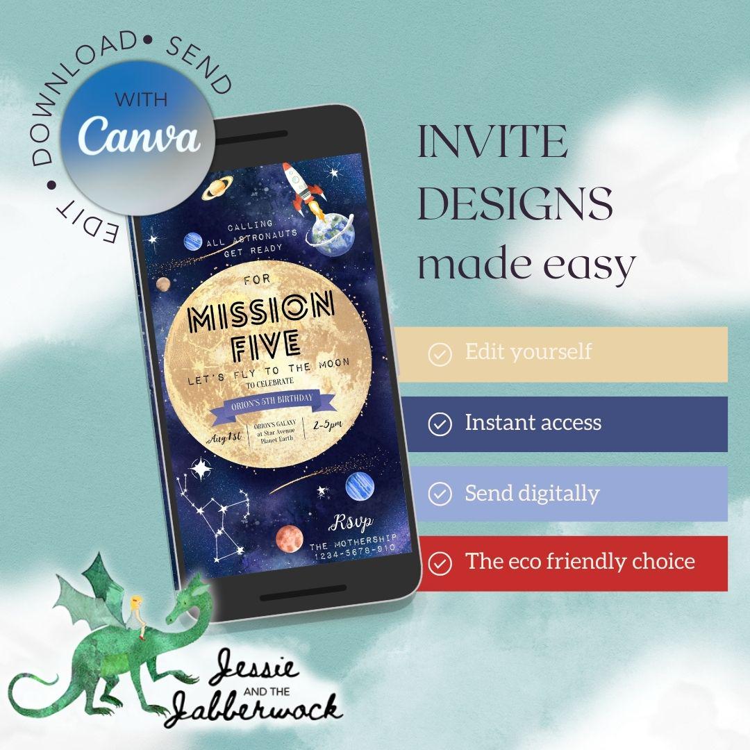 Space Mission Invite | Out of This World Space Explorers Invite ...