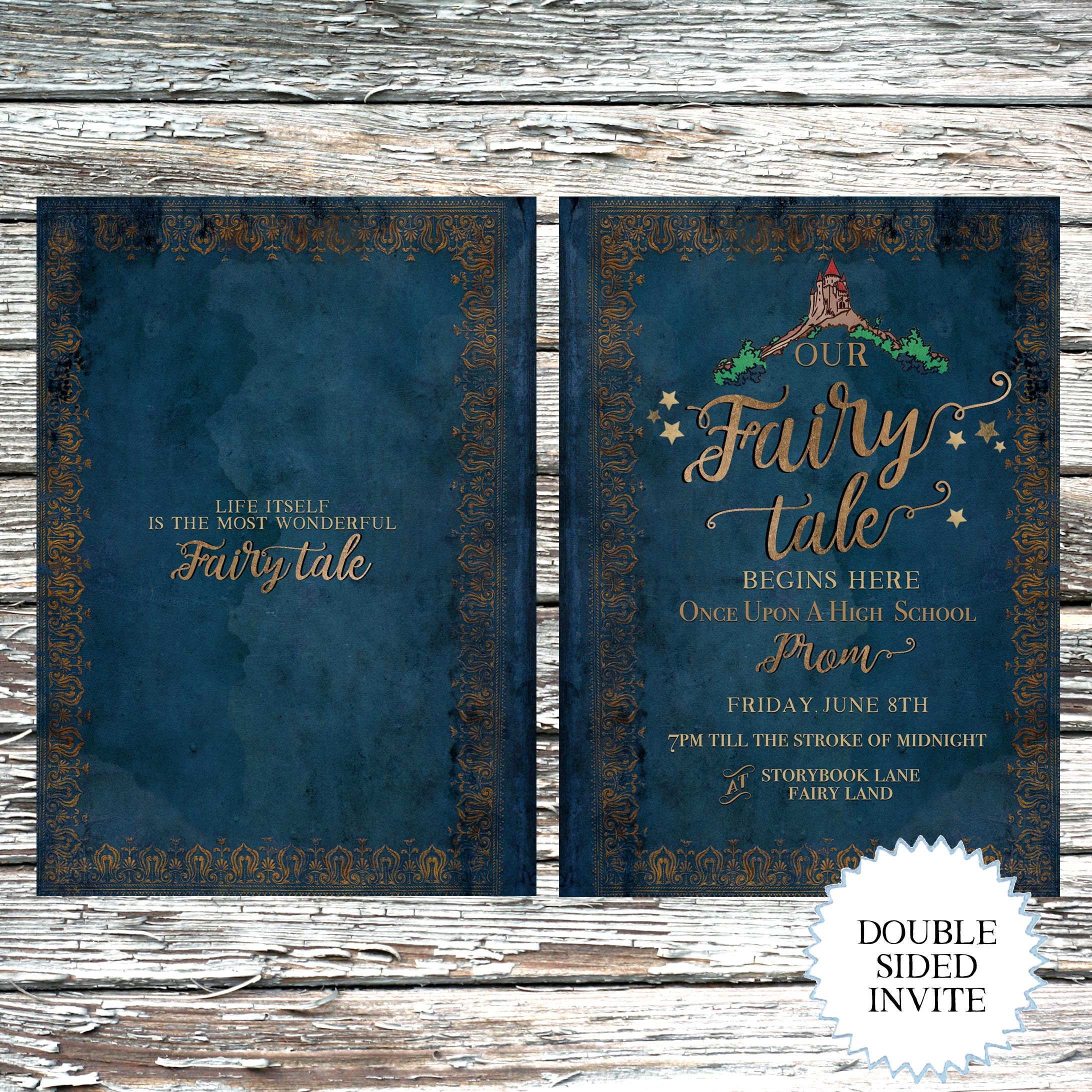 Once Upon a Time Fairy Tale Prom Story Book Invites / - Etsy UK