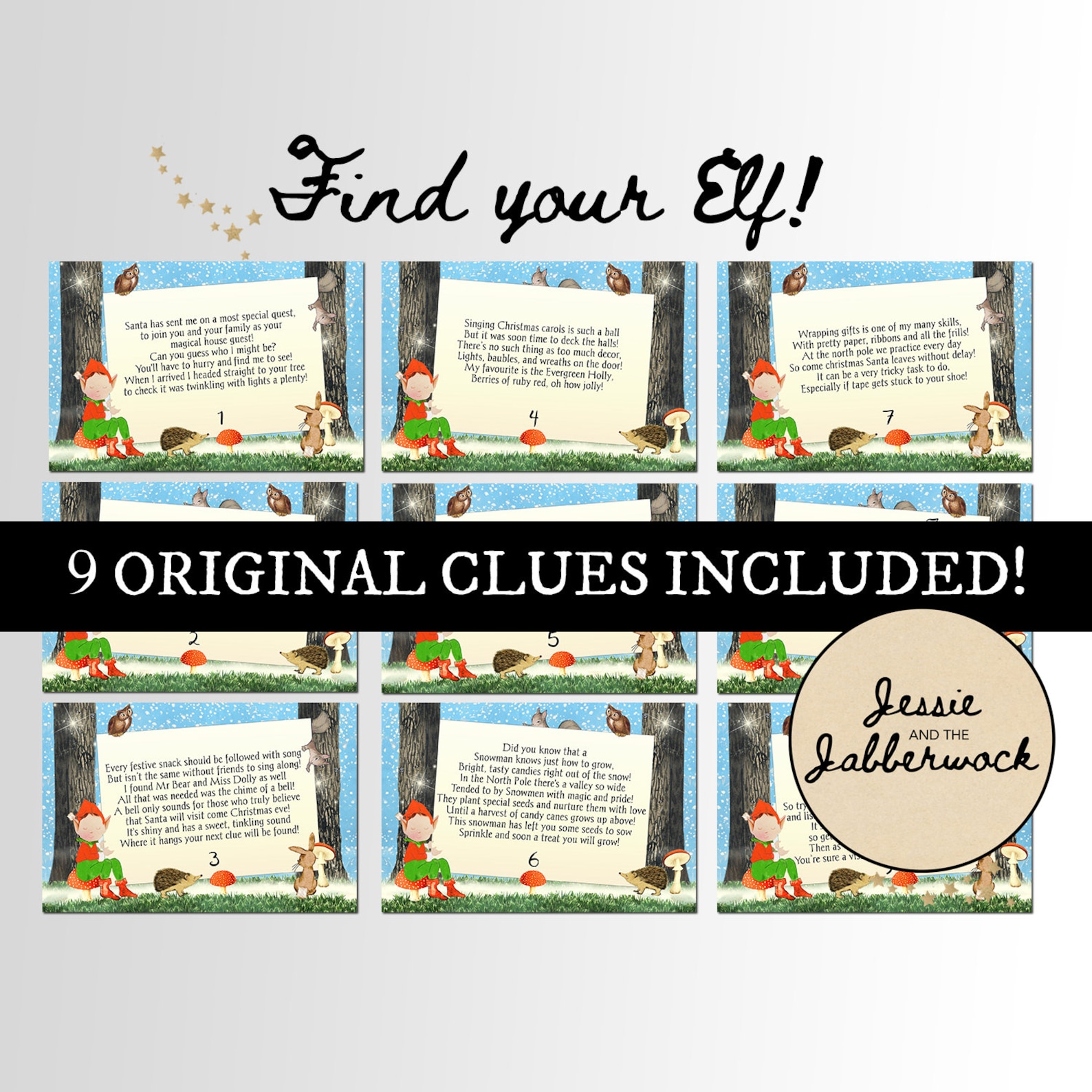 Elf Treasure Hunt Clue Set Christmas Scavenger Hunt Clues - Etsy UK