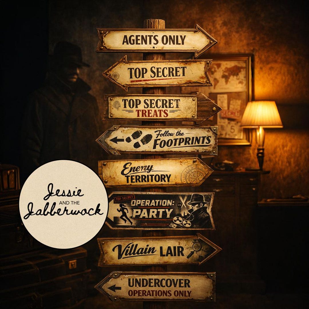 Spy Party Directional Signs Printable – Vintage Secret Agent Birthday ...