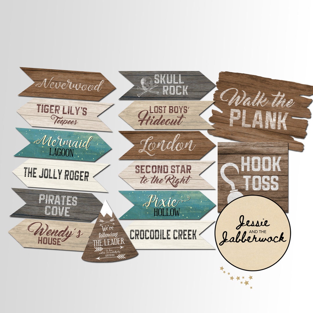 Neverland Directional Signs Party Pack Printables | Peter Pan ...