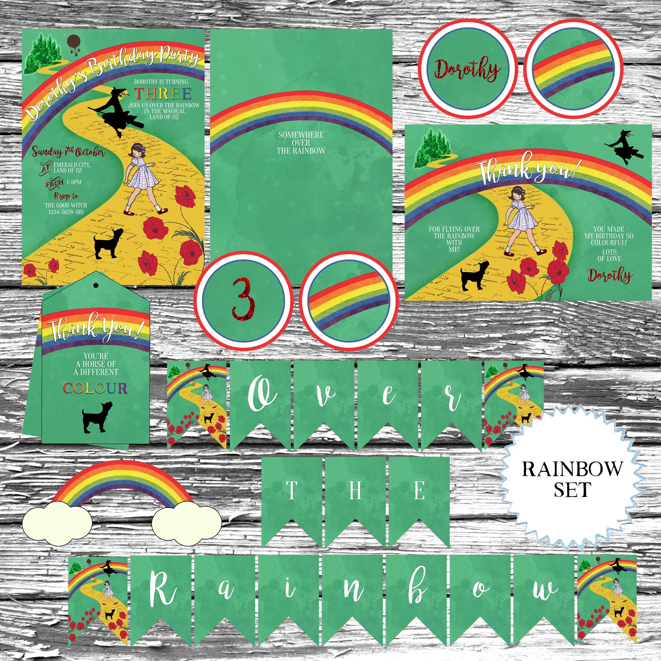 Wizard of Oz Yellow Brick Road Invitation Somewhere Over the - Etsy