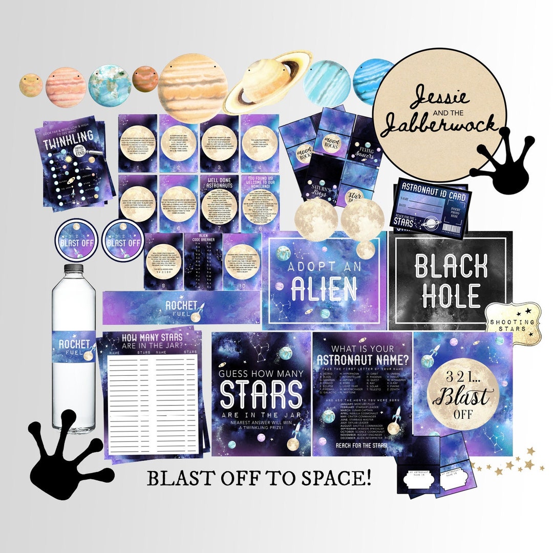 Space Treasure Hunt Game | Scavenger Hunt Clues | Astronaut Quest Party ...