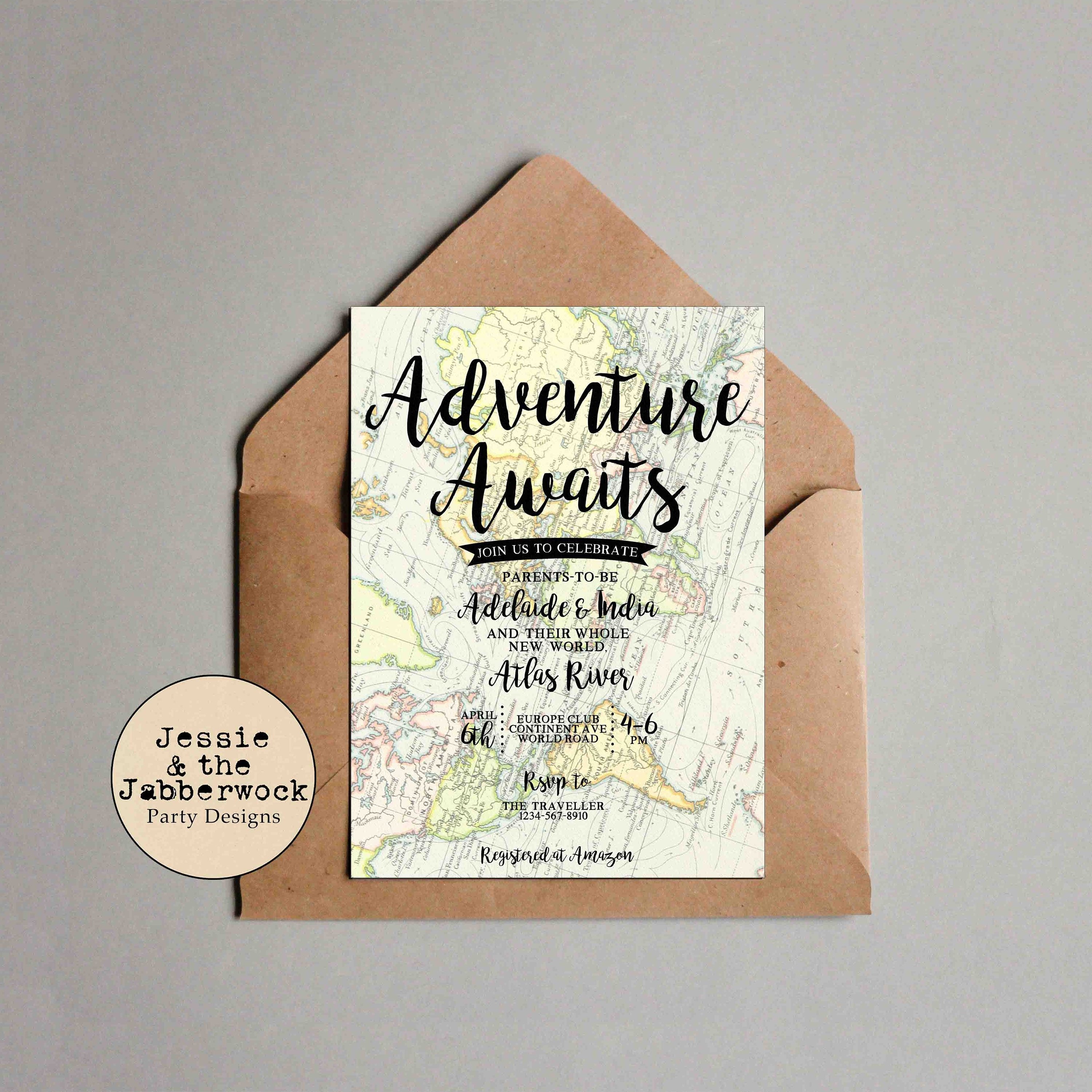 World Map Party Invitation - Etsy