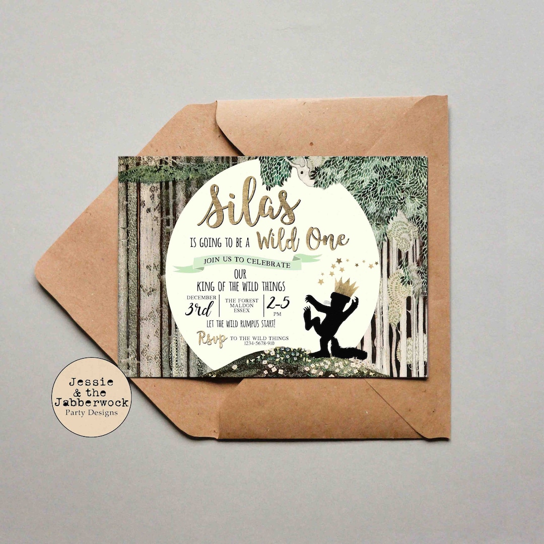 Where the Wild Things Are Invitation, Wild One Moon Invite, Let the ...