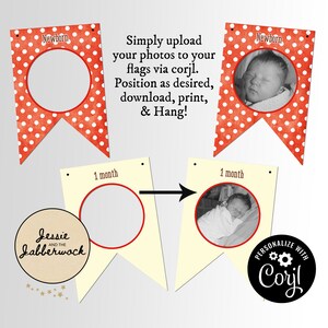 Vintage Toadstool First Year Photo Flag Banner Template | Enchanted ...