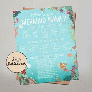 What's Your Mermaid Name? Printable, Instant Download Party Game, the ...