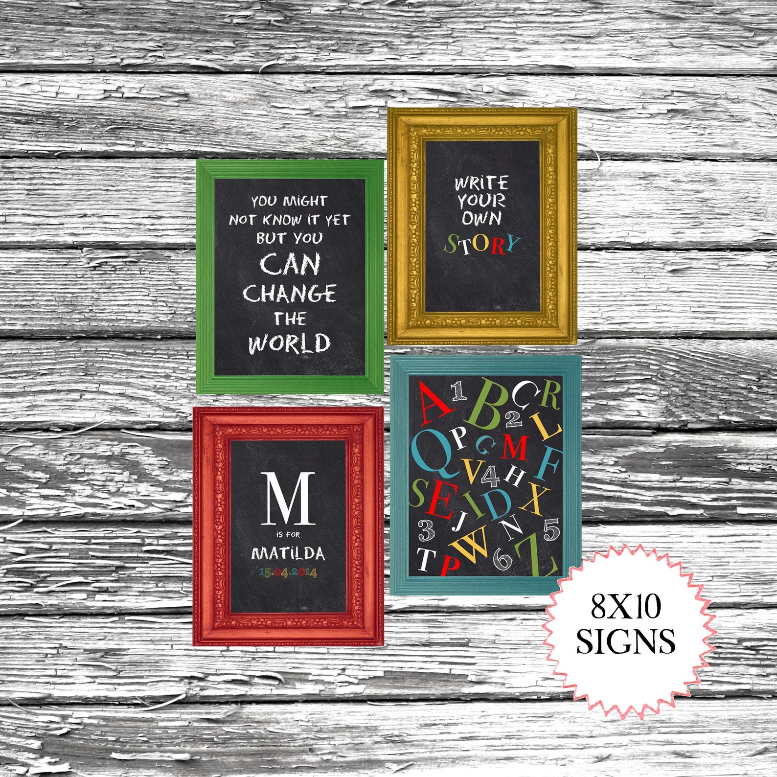 Matilda Party Invite A-Z Alphabet Invitation Chalkboard - Etsy UK