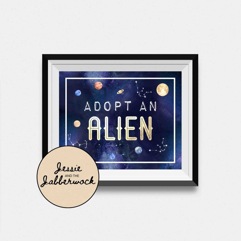 Adopt an Alien Sign & Certificate Party Pack Printable Out - Etsy