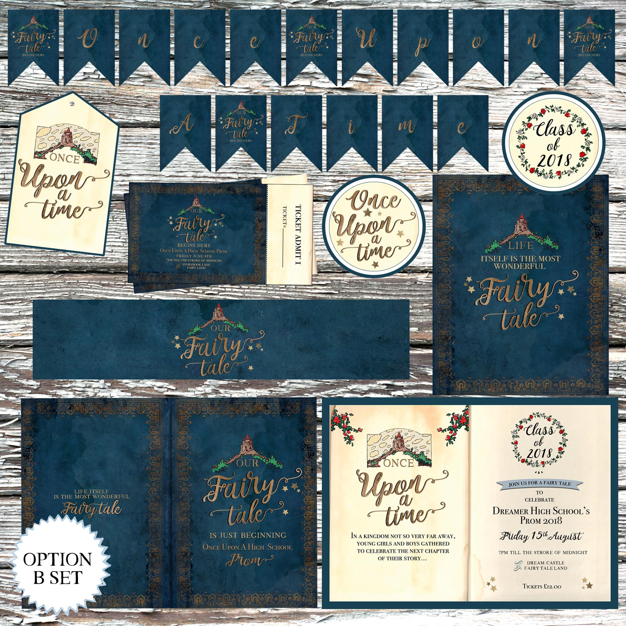 Once Upon a time Fairy Tale Prom story book Invites / | Etsy