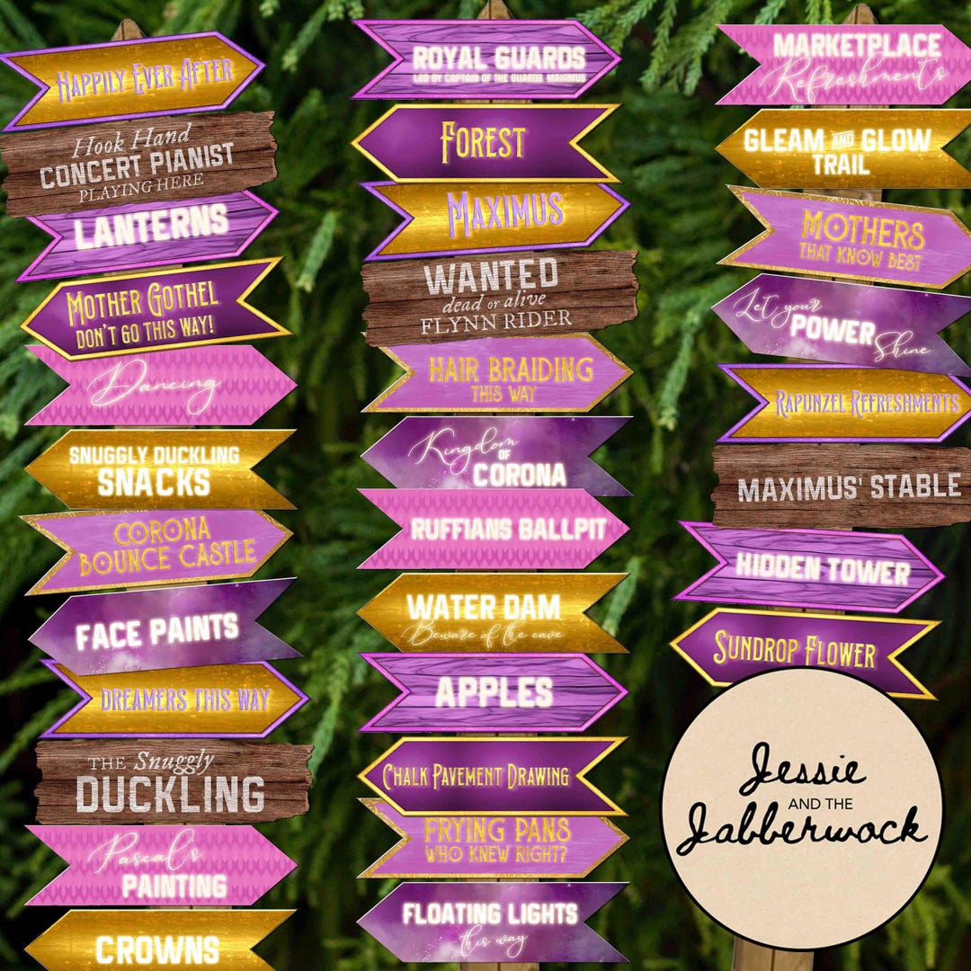 Rapunzel Tangled Directional Signs Party Pack Printable | Let Your ...