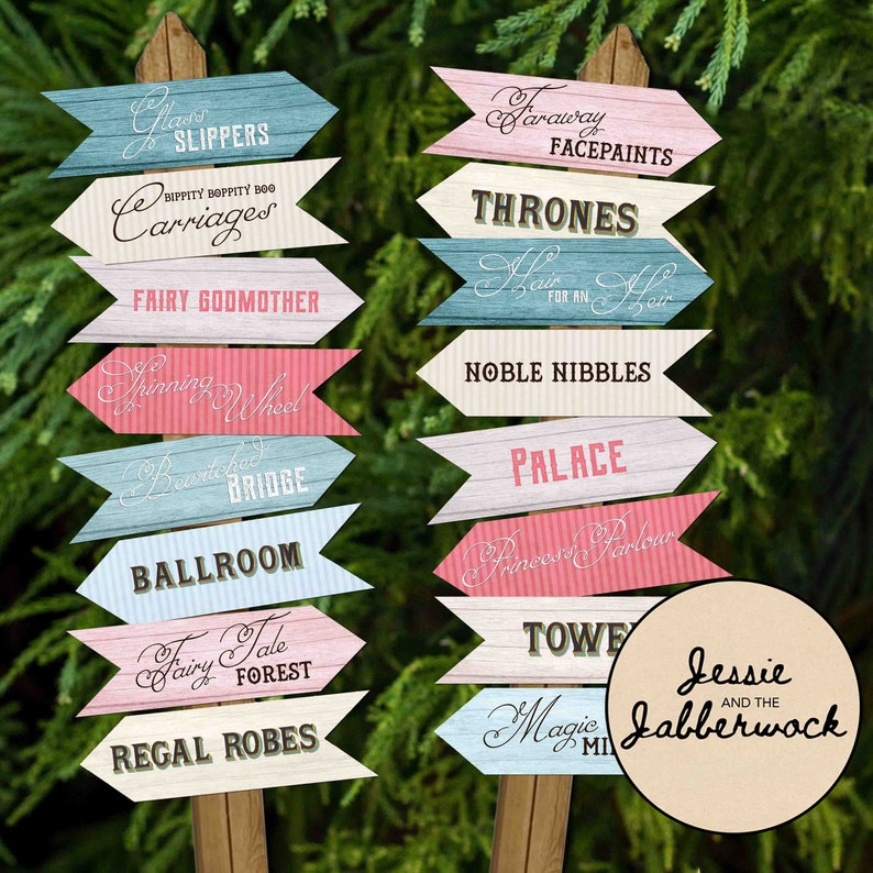 Princess Directional Signs Party Pack Printable | Royal Enchanted ...