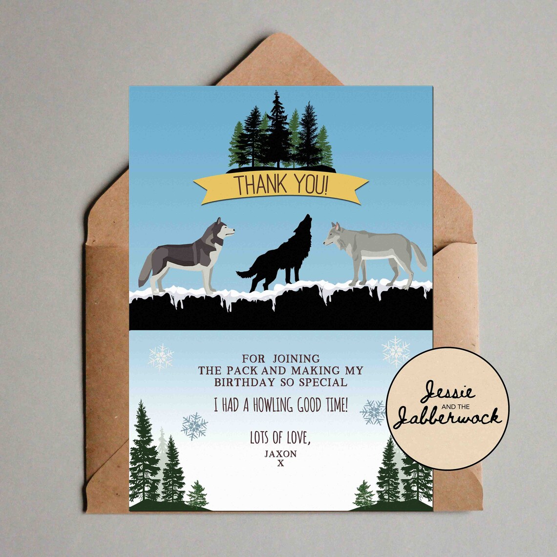 Wolf Invitation Snow pup Birthday invite Howling good party | Etsy