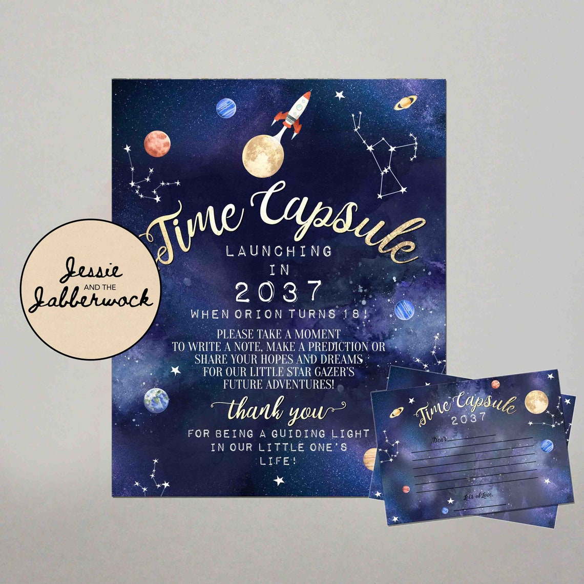 Space Time Capsule Vintage Galaxy First Birthday Memory | Etsy