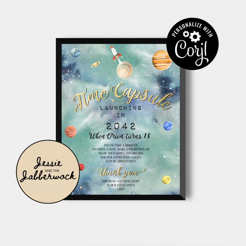 Celestial Space Time Capsule Templates | Wish Notecards | Galaxy ...