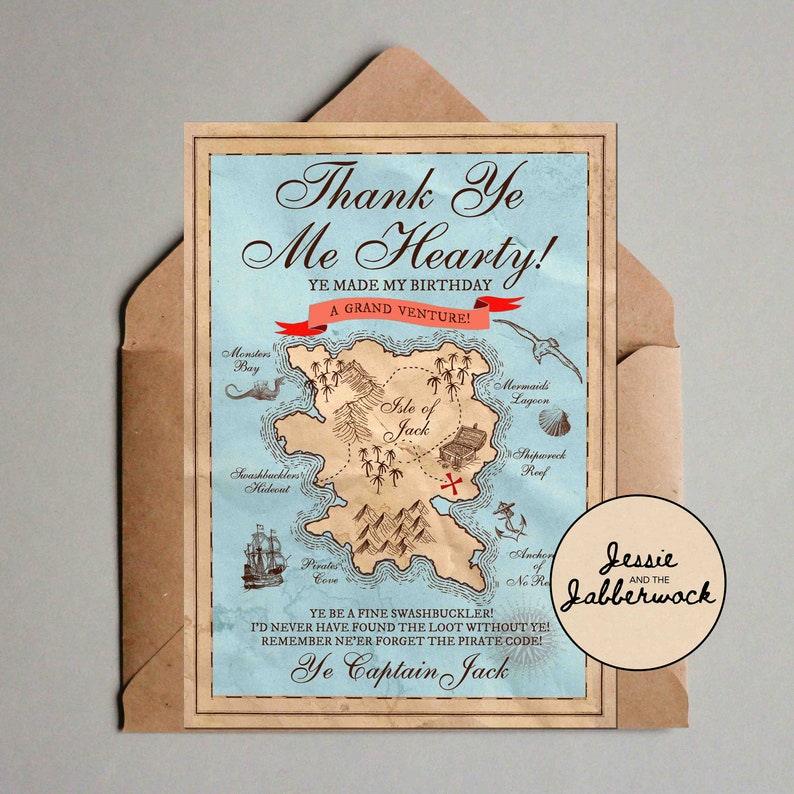 Pirate Invitation Treasure Map Invite Sail the Seven Seas - Etsy