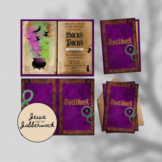Hocus Pocus Spellbook Invitation Halloween Party Invite - Etsy