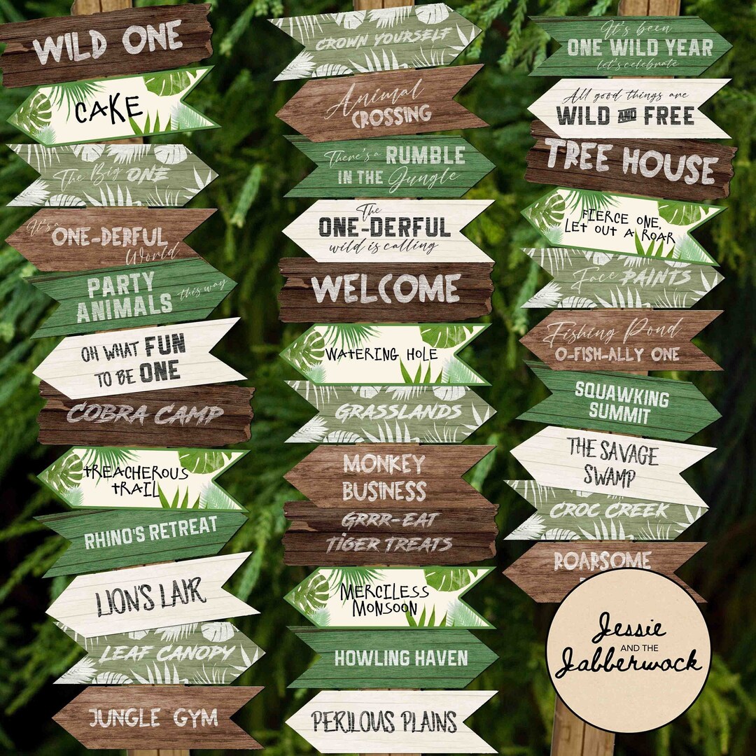 Wild One Directional Signs Party Pack Printable | Wild First Birthday ...