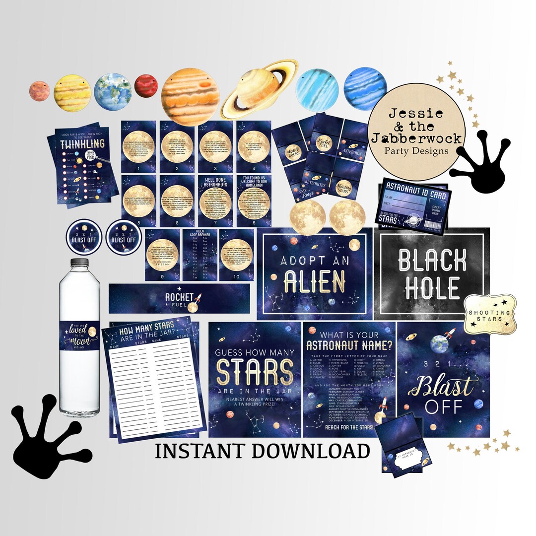 Space Treasure Hunt Game | Scavenger Hunt Clues | Astronaut Quest Party ...