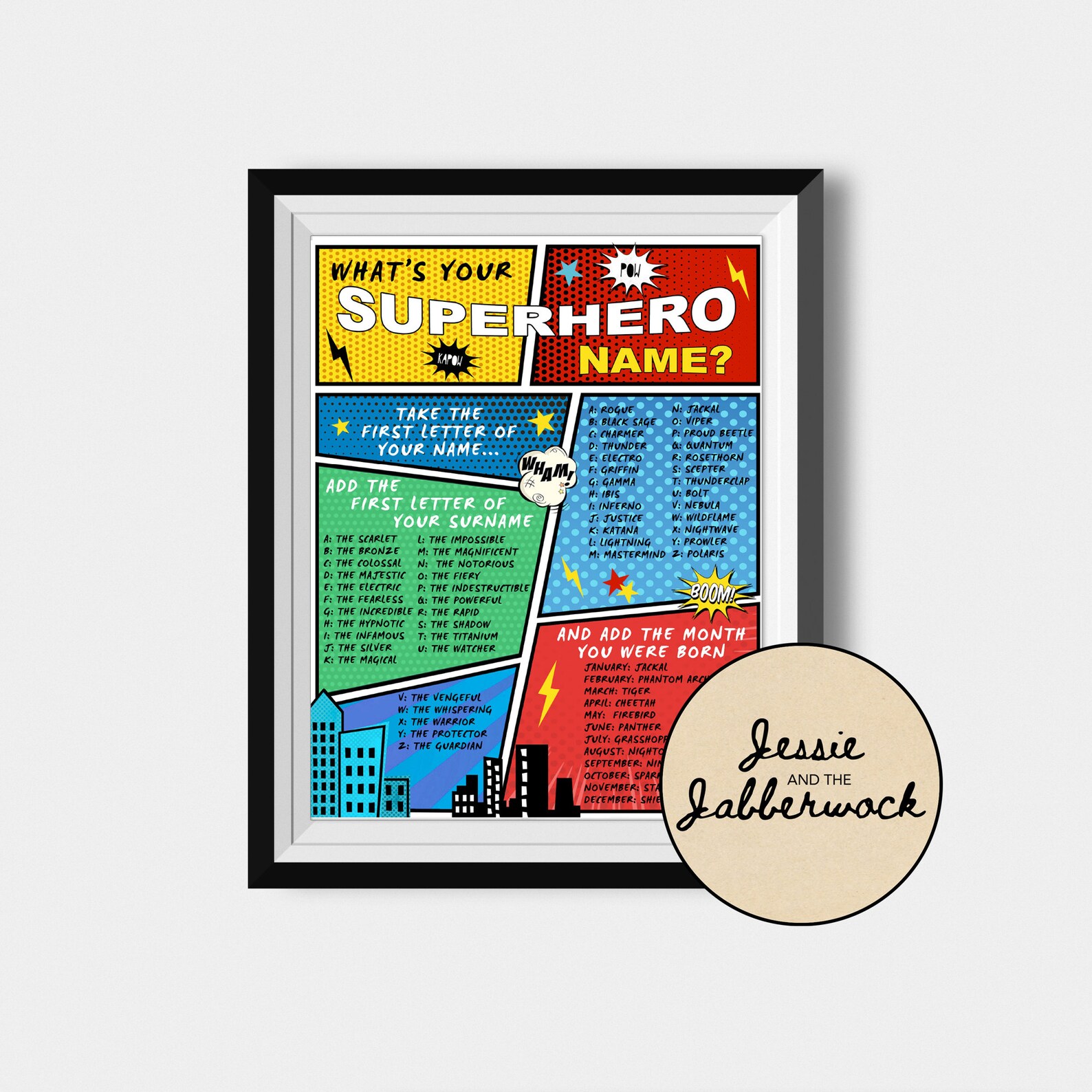 What's Your Superhero Name? Printable, Instant Download Party Game ...