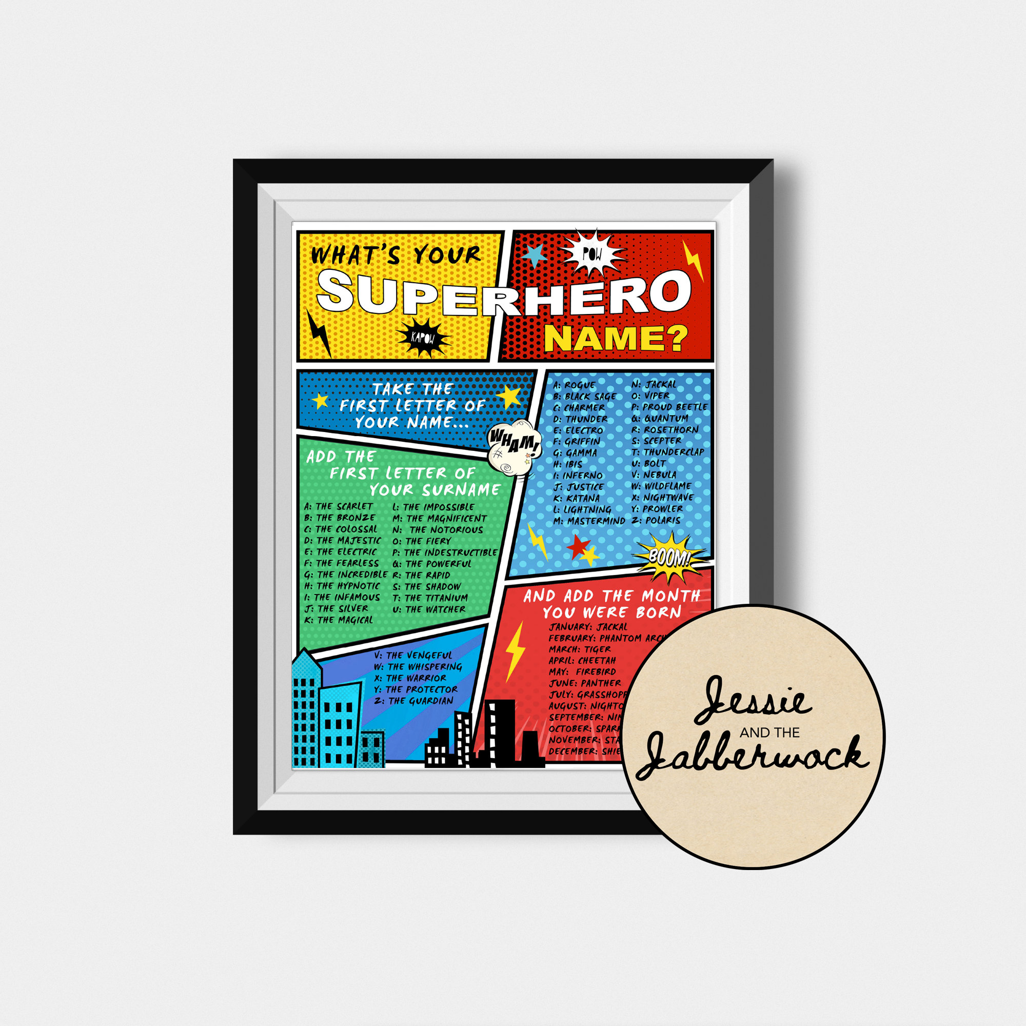 Superhero Name Game Printable, What’s Your Superhero Name, Kids ...