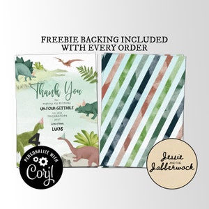 Dinofour Thank You Note Template | 4th Birthday Thank You Note ...