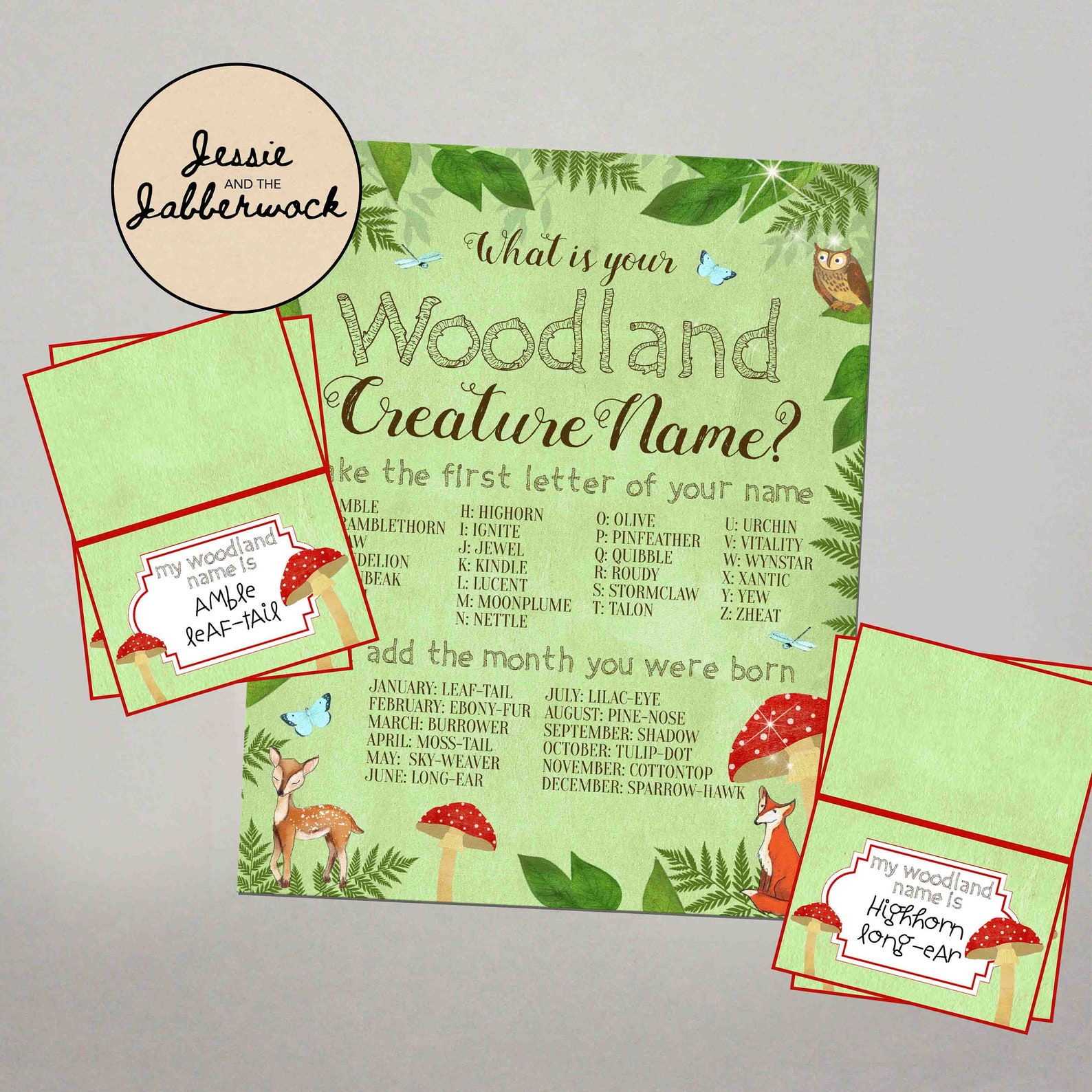 Forest Party Games | What's Your Pixie Name? Printable | Instant ...