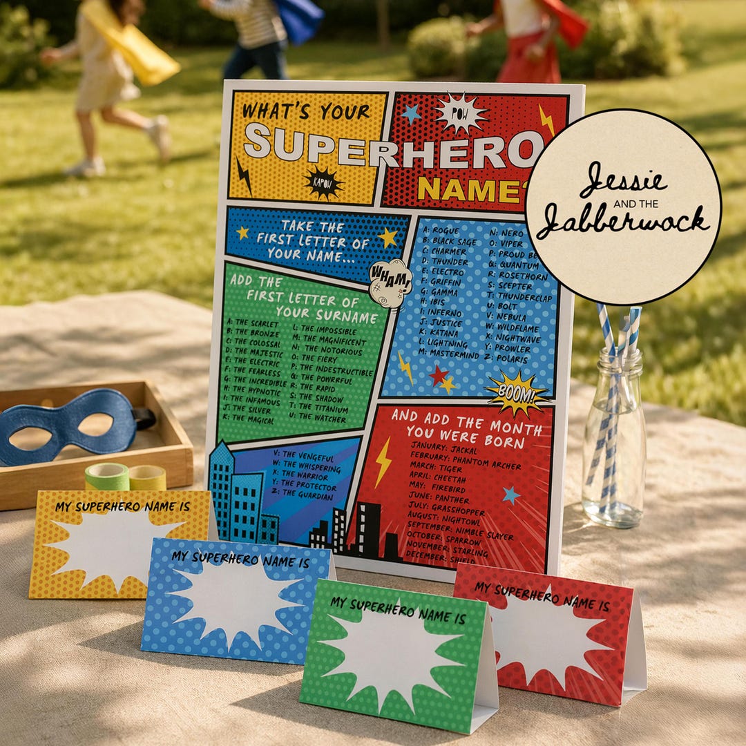 Superhero Name Game Printable, What’s Your Superhero Name, Kids ...