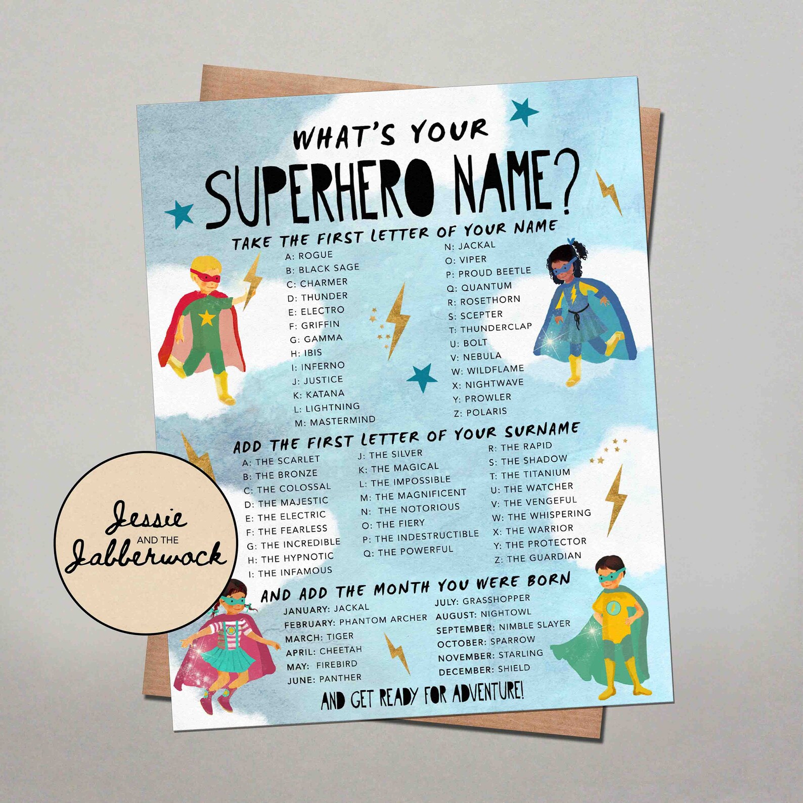 What's Your Superhero Name Printable Instant Download - Etsy Hong Kong