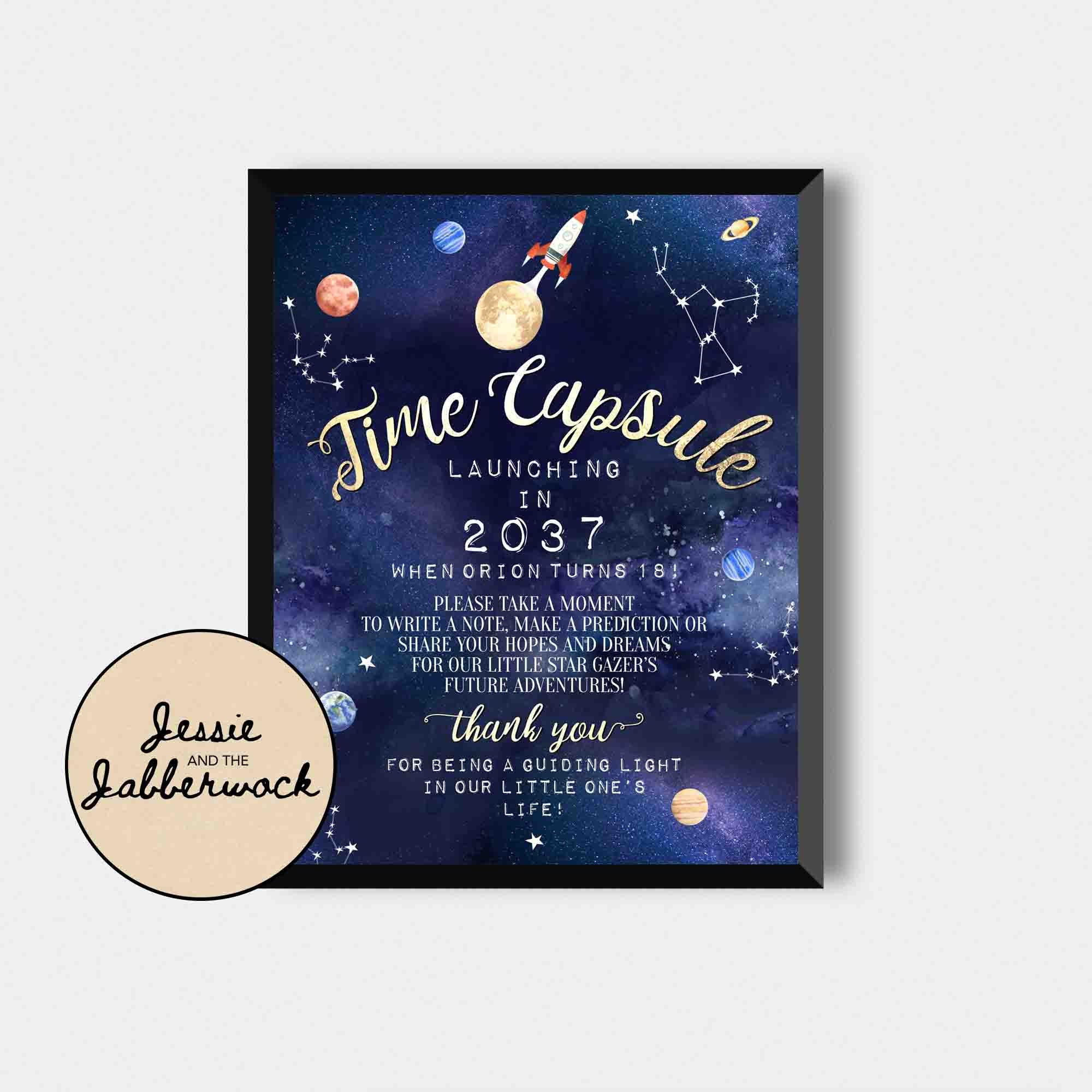 Space Time Capsule Vintage Galaxy First Birthday Memory | Etsy