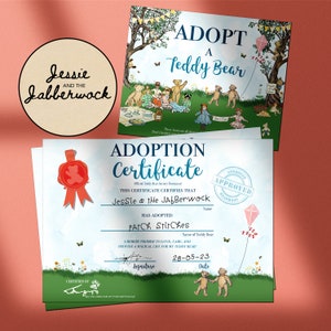 Adopt a Teddy Bear Sign & Certificate Party Pack Printable | Adopt a ...