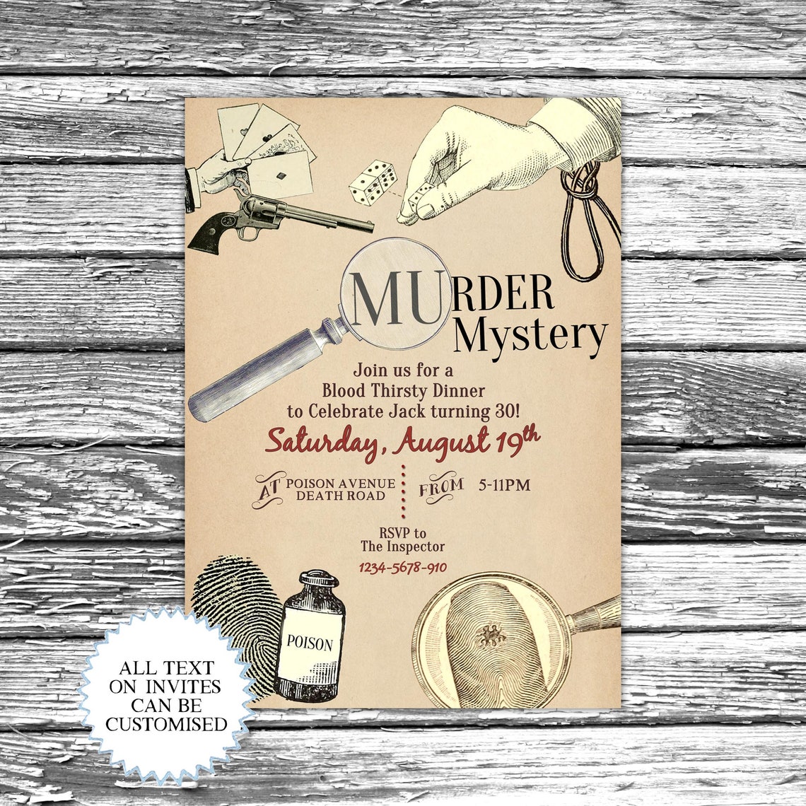 Murder Mystery Party Invitation Whodunit Escape Room Invite | Etsy