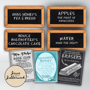 Matilda Themed Signs & Label Party Pack Printables | Decorations | Food ...