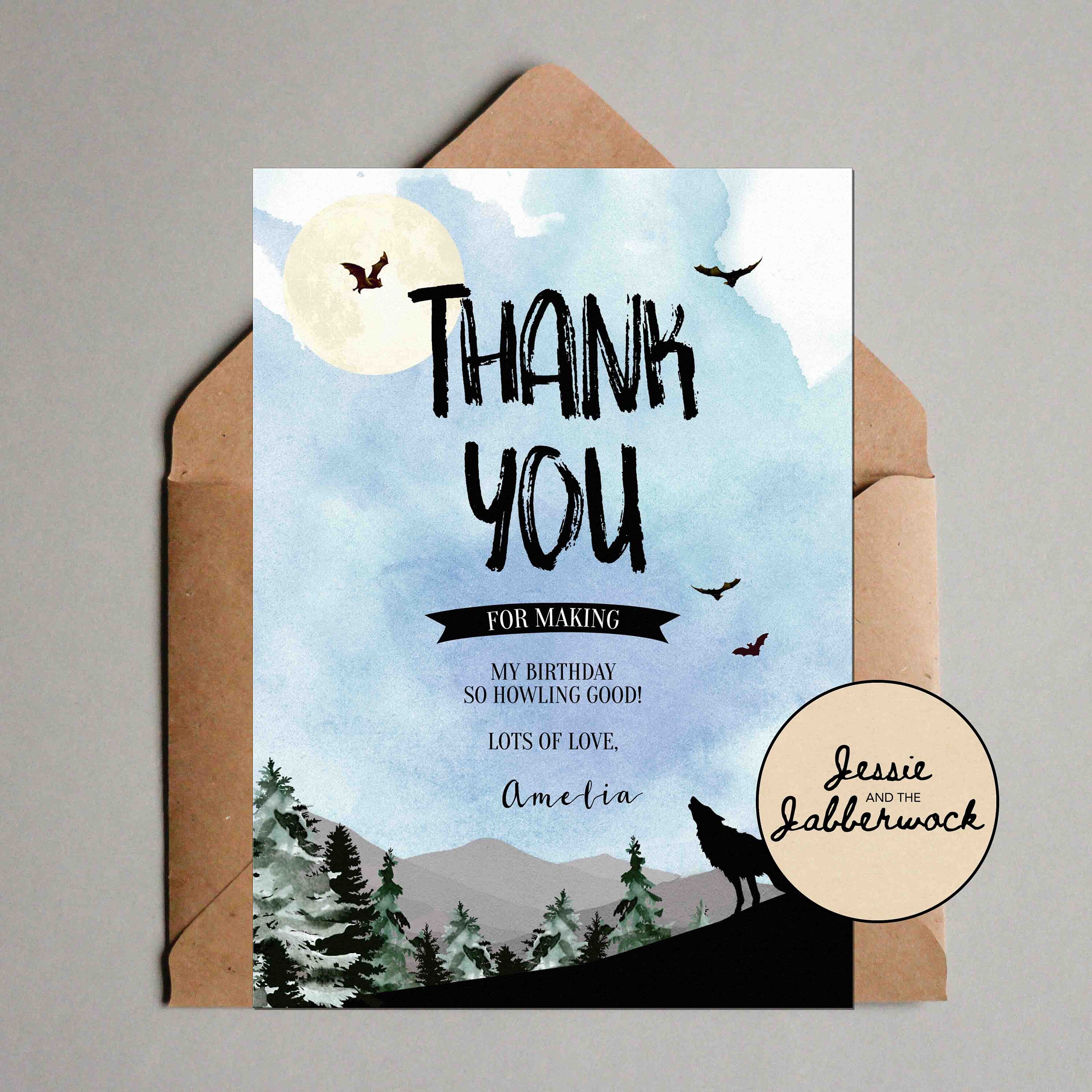 Wolf Invitation Howl at the Moon Birthday Invite Autumn - Etsy UK