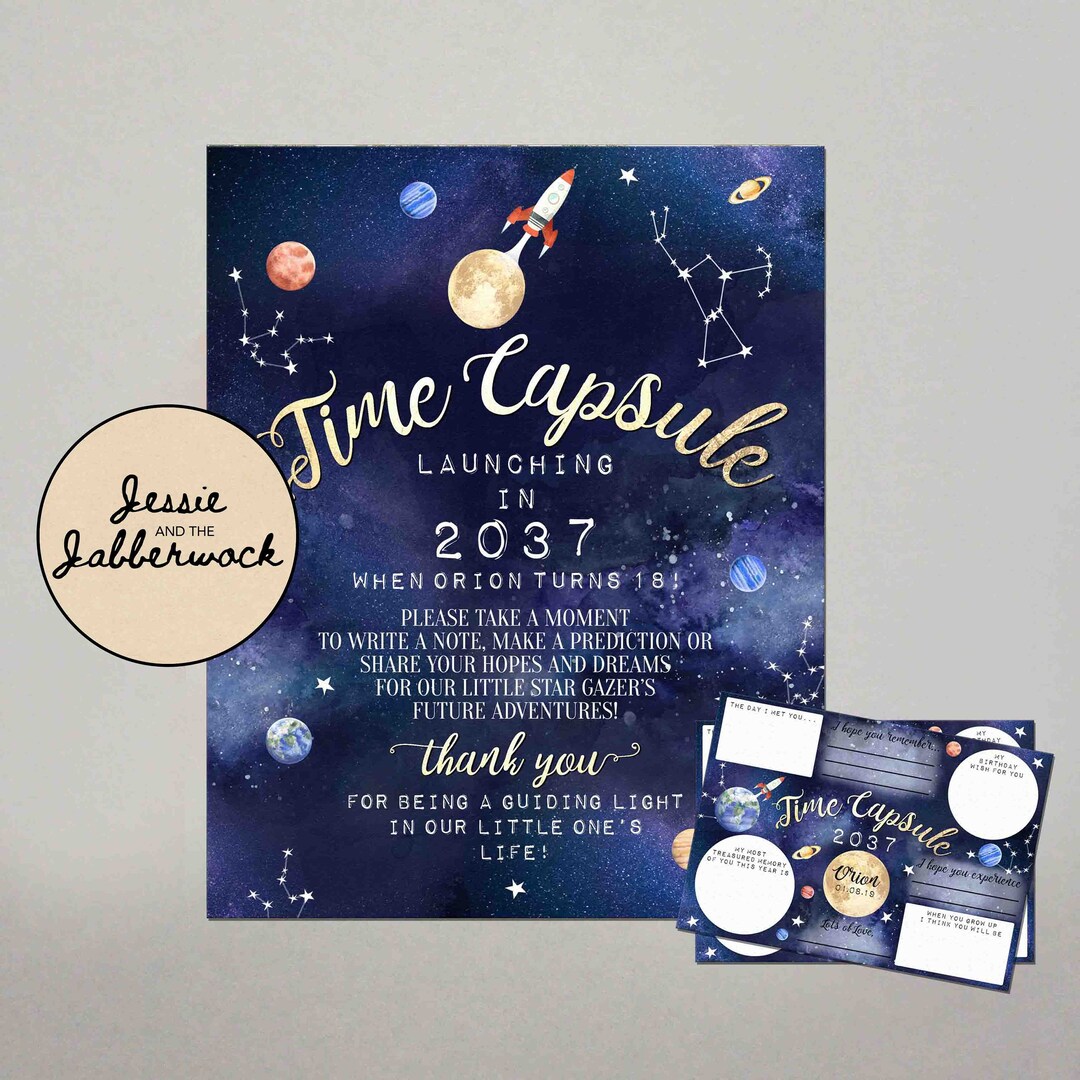 Space Time Capsule Vintage Galaxy First Birthday Memory - Etsy UK