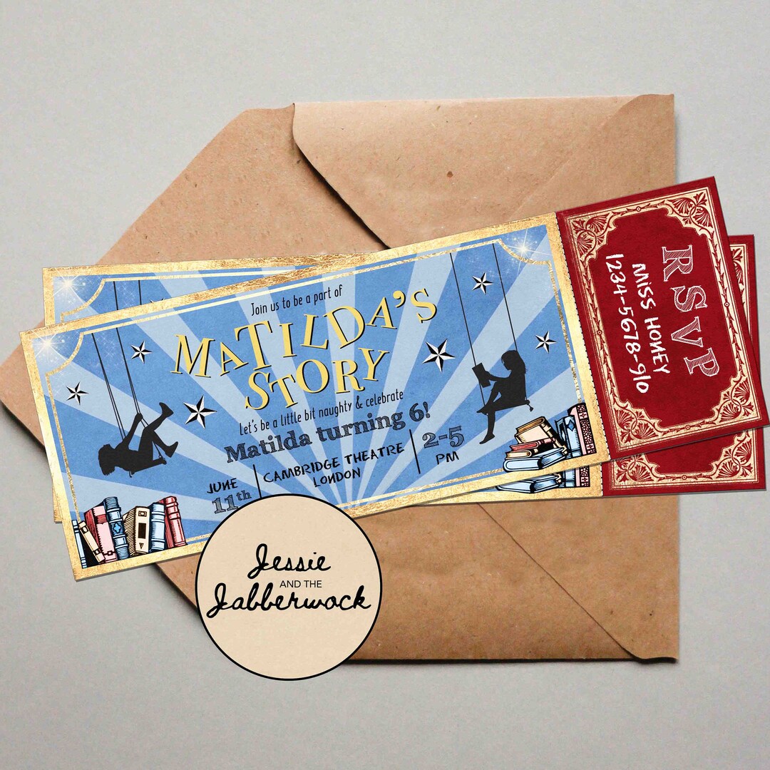 Matilda Inspired Birthday Party Invitation | Circus Ticket Invite ...