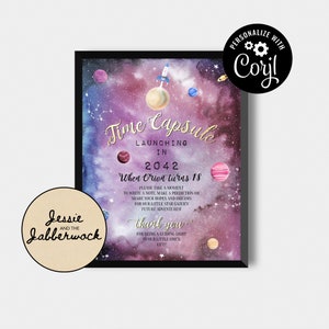 Purple Space Time Capsule Templates | Celestial Wish Notecards | Galaxy ...