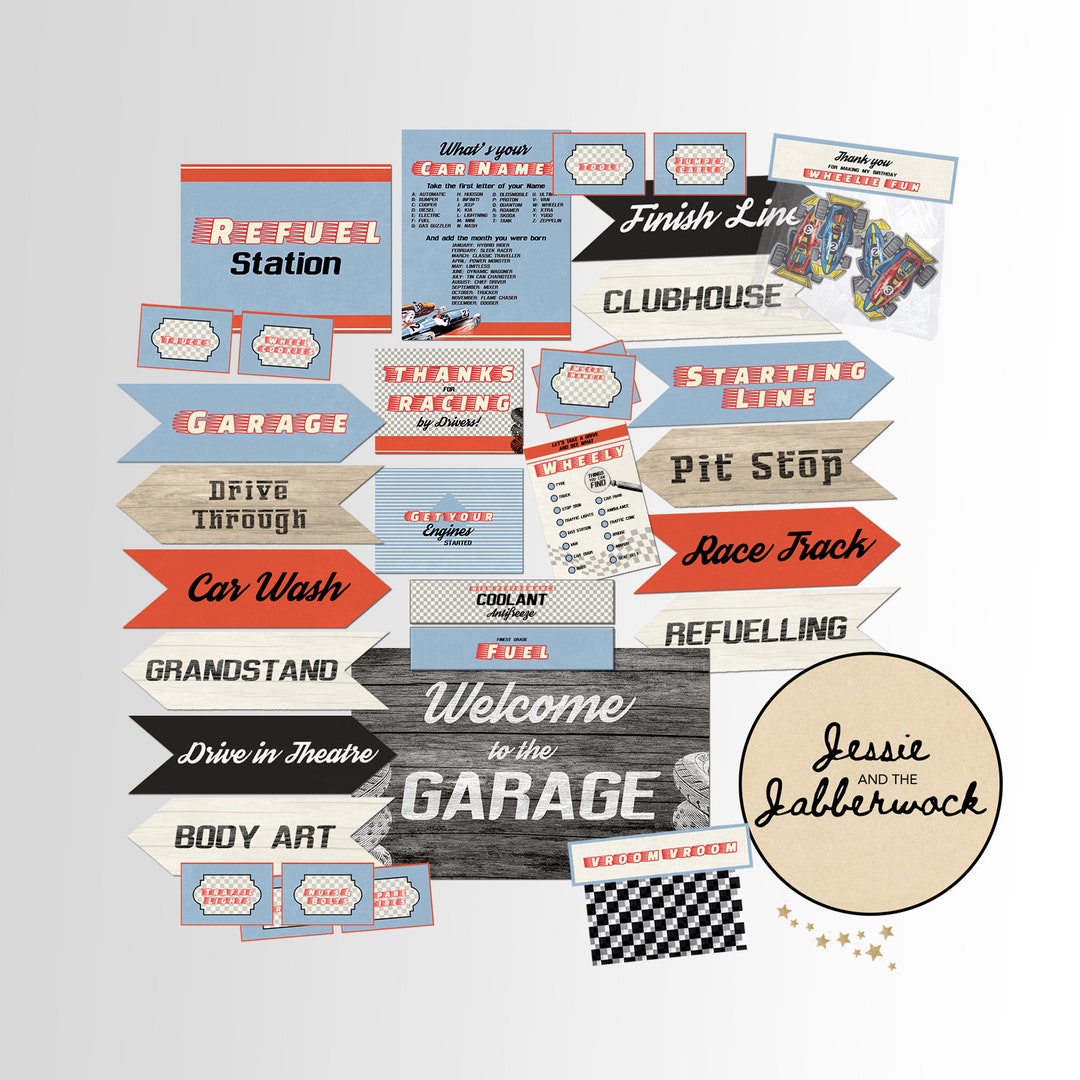 Race Car Party Pack Printables | TWO Fast Birthday | Formula One Party ...