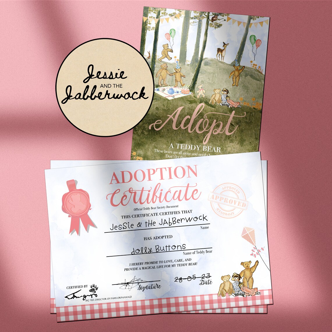Adopt a Teddy Bear Sign & Certificate Party Pack Printable | Adopt a ...