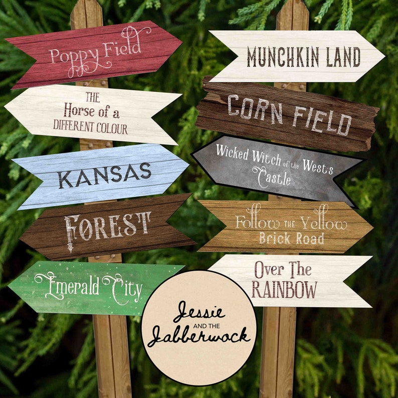 Wizard of Oz Directional Signs Party Pack Printable | Follow the Yellow ...