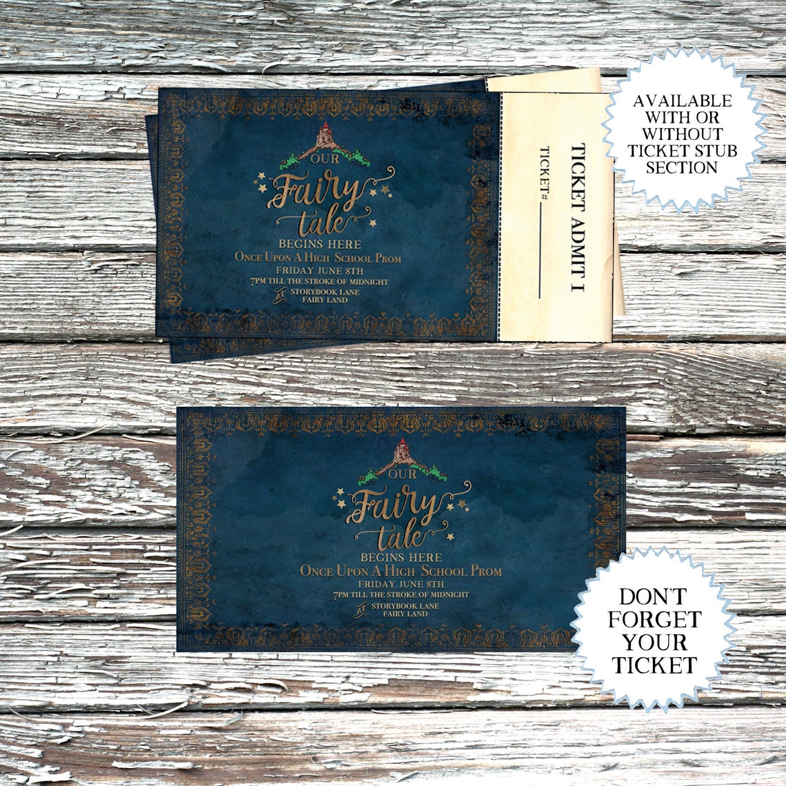 Once Upon a time Fairy Tale Prom story book Invites / | Etsy